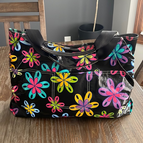 Braciano | Bags | Braciano Flowered Vinyl Coated Canvas Tote Bag Purse ...